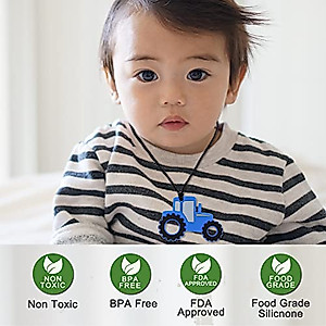 Chew Necklace for Sensory Kids, 5 Pack Chewy Necklaces for Boys and Girls with Autism ADHD SPD and PICA,Fidget Necklaces for Adults, Chewable Silicone Pendants for Reducing Fidget