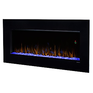 DIMPLEX DWF Series 43" Nicole Wall-Mounted Electric Fireplace with Acrylic Ember Bed (Model: DWF3651B), 4231 BTU, 120 Volt, 1240 Watt, Black