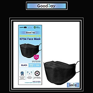 [Happy Life] Premium 3D Black KF94 Face Mask, Good Day, Individual Pack Made in Korea (24)