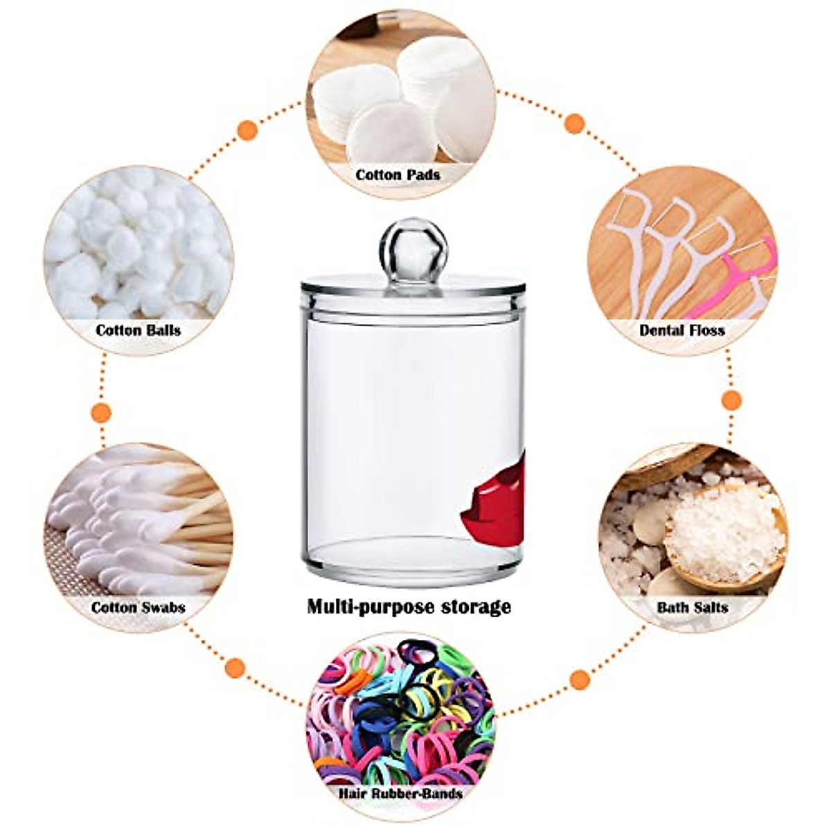 Oyihfvs High Heels Red Girls 2 Packs Clear Plastic Jar with Lid, Airtight Food Translucent Jars, Makeup, Food Storage Containers for Kitchen Cookie, Tea