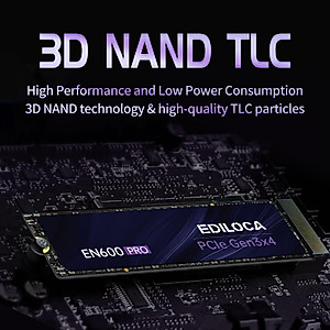 Ediloca EN600 PRO SSD 1TB PCIe 3.0 Gen 3x4, NVMe M.2 2280, Up to 3500MB/s, Internal Solid State Drive, SLC Cache 3D NAND TLC, Graphene Cooling Sticker, Storage for PC, Desktop and Laptops