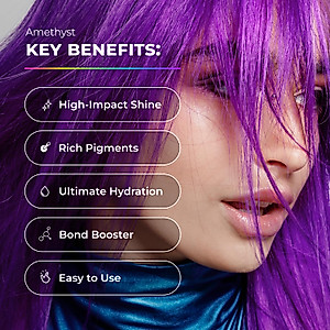 XMONDO Color Amethyst Depositing Mask & Semi-Permanent Purple Hair Dye | Infused with Bond Booster Technology & Hyaluronic Acid for Nourishment, Revitalization & Repair, Vegan Formula, 8 Fl Oz 1-Pack
