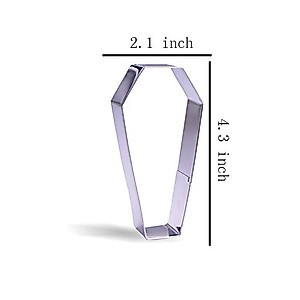 4.3 inch Coffin Cookie Cutter - Stainless Steel