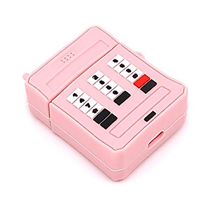 Yonocosta Cute Airpods Case, Airpods 2 Case, Fashion Funny 3D Cartoon Pink Retro Cellular Phone Shaped Full Protection Shockproof Soft Silicone Charging Case Cover Skin with Keychain for Airpods 1&2