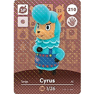Cyrus - Nintendo Animal Crossing Happy Home Designer Amiibo Card - 210
