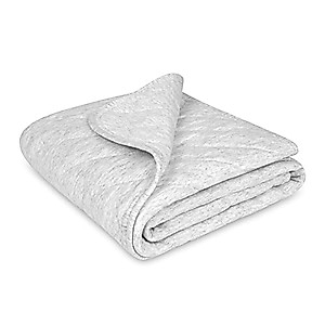 Zenssia Organic Cotton Baby Blanket Warm, Breathable and Super Soft Quilted Toddler Blanket for Boys and Girls - Thermal Crib Blanket Thick and Light Weight 39''x47'' Large - Gray