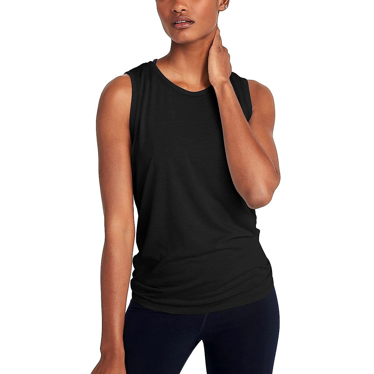 Mippo Women's Open Back Workout Tank Top - Yoga, Athletic, Tennis, Muscle, Black M