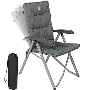 EVER ADVANCED Adjustable Folding Reclining Patio Chair Thick Padding Outdoor Indoor Garden Balcony Lawn Recliner for Adults 300 lbs