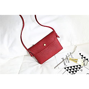 PKSANIT Women's Cross Body Bag, PU Leather Small Square Bag for Women, Shoulder Bag Diagonal Messenger Handbag (Red)