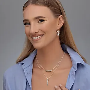 925 Sterling Silver Dangle Drop Earrings Free Form With 2 White Round Cubic Zirconia, Antique finish, Hypoallergenic, Nickel and Lead-free, French Wire Earring Back