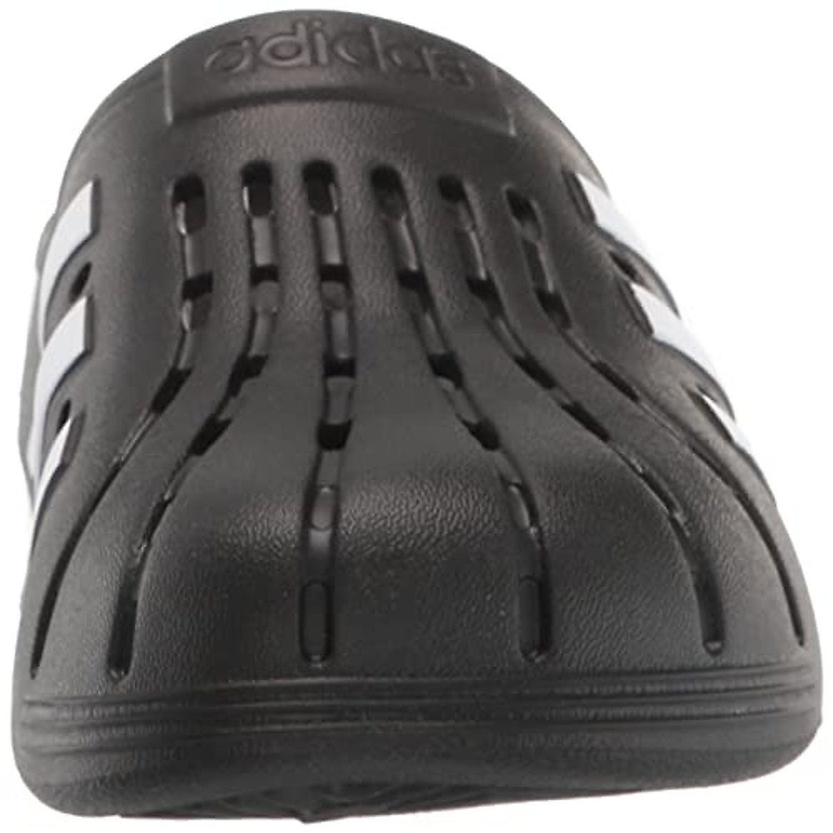 adidas Unisex Adilette Clogs Slide Sandal, Core Black/White/Core Black, 9 US Women/8 US Men