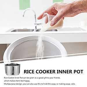 BESTonZON Rice Cooker Liner Pot Inner Pot Replacement Potrice Cooking Pan Stockpot Electric Rice Cooker Pot An Fittings Cooker Liner Container Cooking Pot Thicken Sticky Rice Stainless Steel