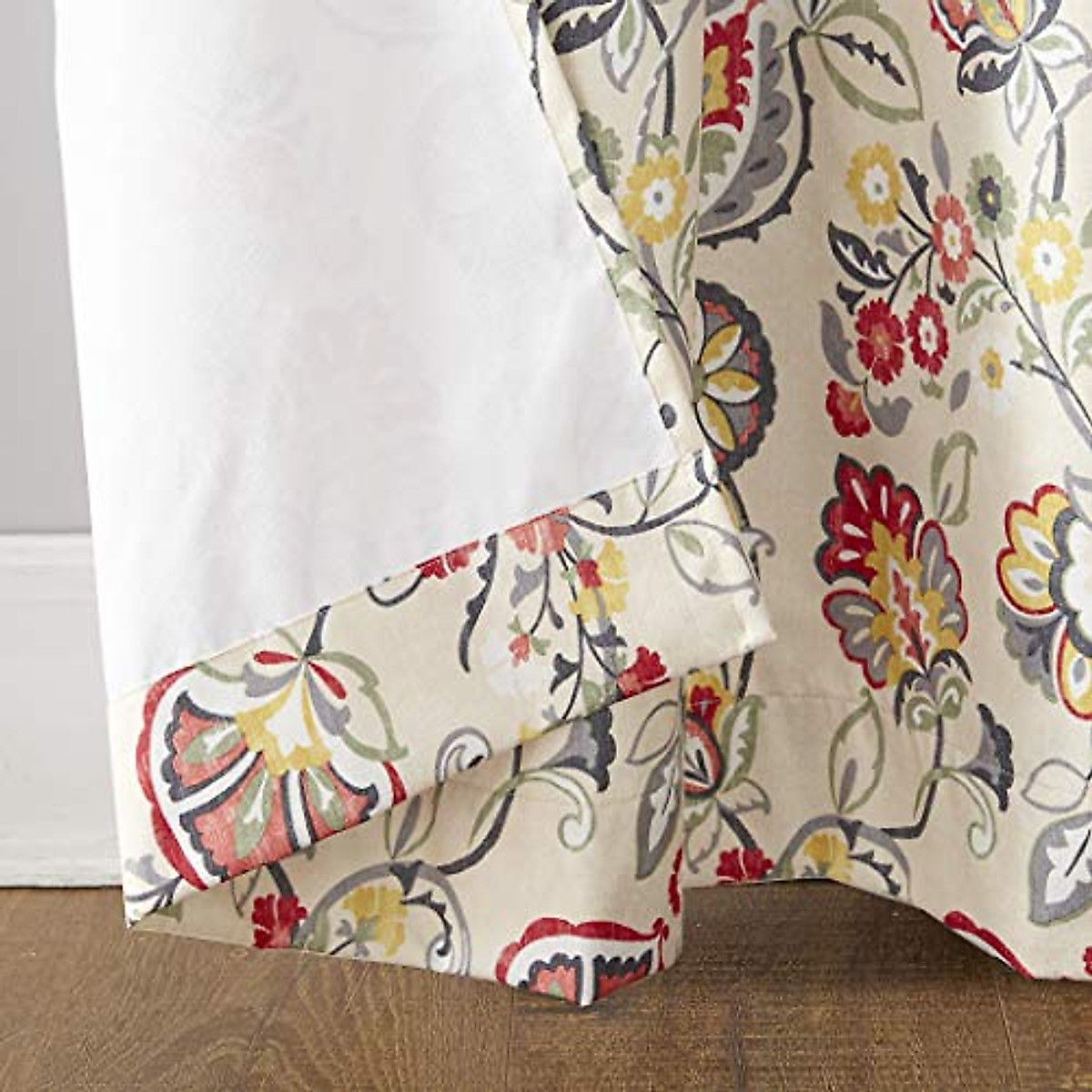 Sun Zero Jorah Botanical Print Thermal Insulated Energy Efficient Grommet Curtain Panel, 40" x 84", Linen