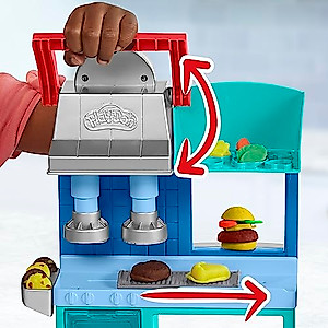 Play-Doh Kitchen Creations Busy Chef's Restaurant Playset, 2-Sided Play Kitchen Set, Preschool Cooking Toys, Kids Arts & Crafts, Ages 3+