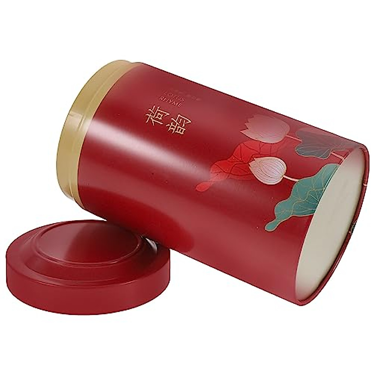 UPKOCH Tea Tin Canister Metal Sealed Coffee Jar with Lid Airtight Tea Container Loose Tea Storage Box Vintage Tinplate Candy Holder for Chocolate Sugar Red
