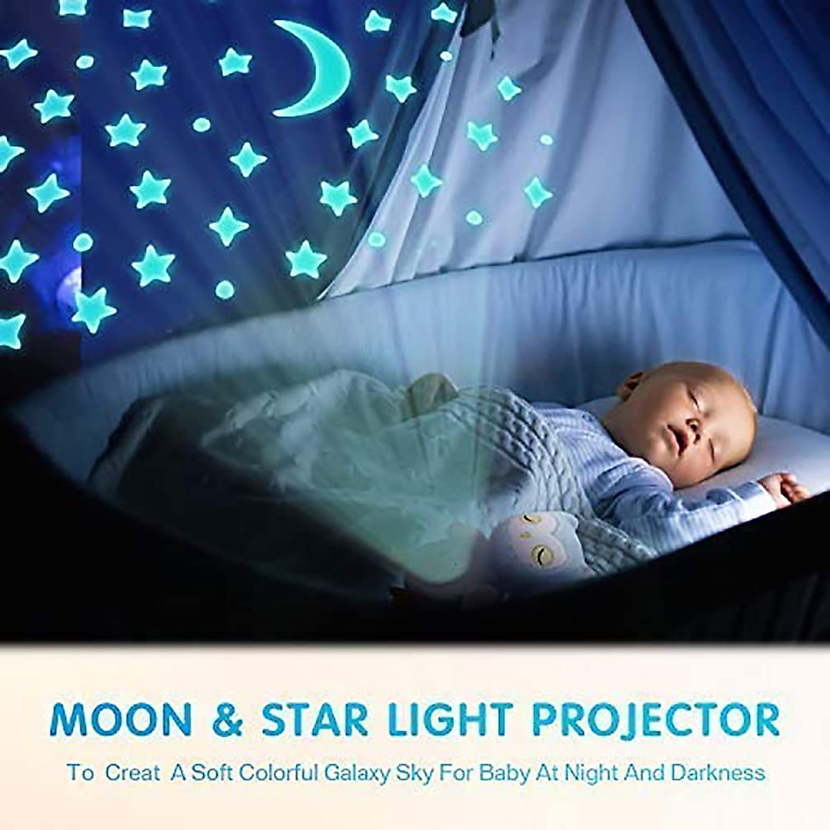 Baby Sleep Soothers, Owl Baby Shusher White Noise Toy Sound Machine Portable, Cry or Noise Baby Activated Machine for Toddler Girl Boy, Olele Plush Night Light Projector Birthday Gifts for Newborns