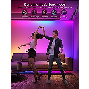 Govee Smart RGBIC LED Strip Lights 65.6ft, Alexa LED Light Strip Work with Google Assistant, Music Sync, DIY Multiple Colors on One Line, WiFi Color Changing LED Lights for Bedroom, Living Room
