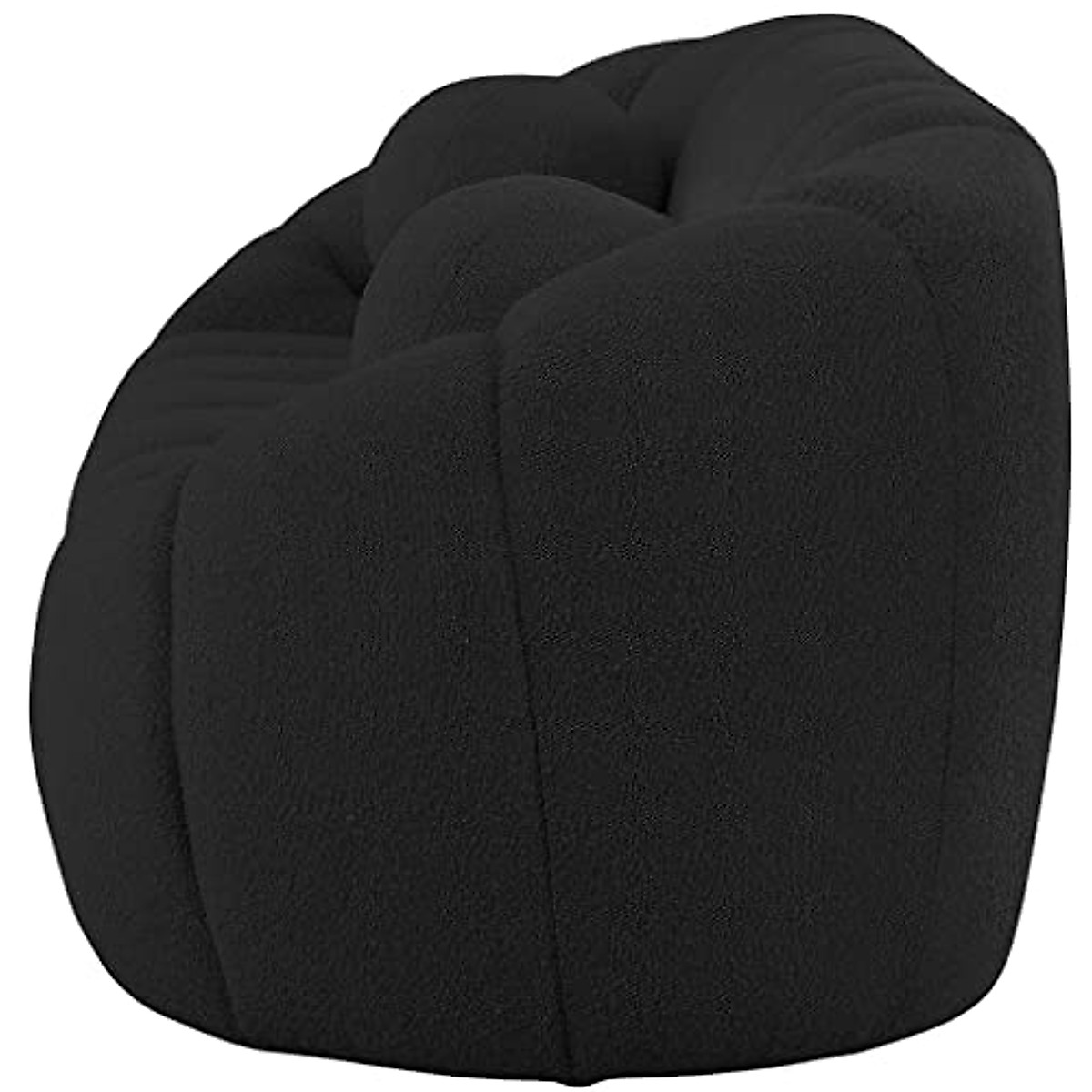Meridian Furniture 644Black-S Elijah Collection Modern | Contemporary Boucle Fabric Upholstered Sofa, Black, 93.5" W x 34" D x 31" H
