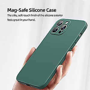 Magnetic Silicone Case for iPhone 13 Pro with Mag-Safe Wireless Charging,Ultra Thin Shockproof Anti-Scratch TPU Soft Case,iPhone 13 Pro Mag-Safe Case 6.1P'',Black