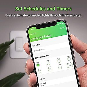 WeMo - WDS060 Wemo WiFi Smart Dimmer Switch (Dim + Control Lights from Anywhere w/App, Voice Control w/Alexa, Google Assistant, Apple HomeKit)