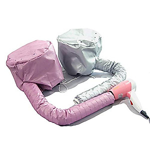 Easy Use Hair Perm Hair Dryer Nursing Dye Hair Modelling Warm Air Drying Treatment Cap Home Safer Than Electric Cap (Pink)