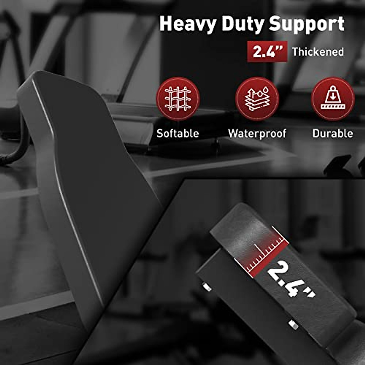 Mikolo 2.36'' x 2.36'' Folding Wall Mounted Squat Rack, 1000 Pounds Capacity Power Rack with Black Weight Bench，Pull Up Bar, J Hooks and Other Attachments, Space-Saving Home Gym，White