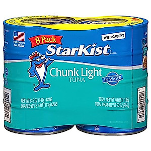 StarKist Chunk Light Tuna in Water, 5 oz Can, Pack of 8