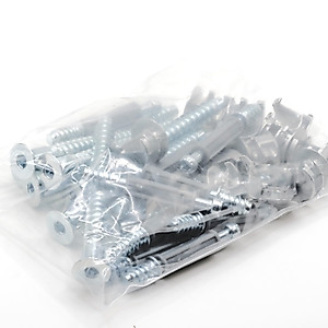 ReplacementScrews Hardware Kit Compatible with IKEA KALLAX 1 x 4 Shelf Units - All Screws (104321) Dowels (118331) & Metal Cams