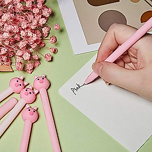 24 Pieces Cute Pig Writing Pen Pig Gel Ink Pen Pink Pig Roller Ball Gel Ink Pen with 0.5 mm Fine Point Black Ink Pen for Kids School Office Home Writing Present Supplies