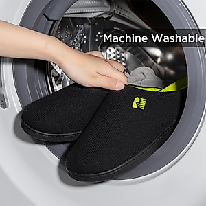 RockDove Men's Original Two-Tone Memory Foam Slipper, Size 7-8 US Men, Black/Lime