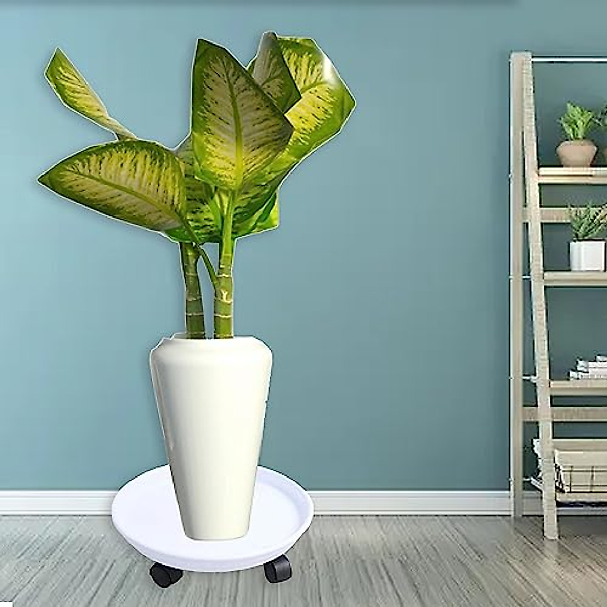 Plant Caddy, Indoor Outdoor Plant Stand with Wheels, Round Plant Stand for Flower Pot, Heavy Duty Potted Holder for Planter, Garden