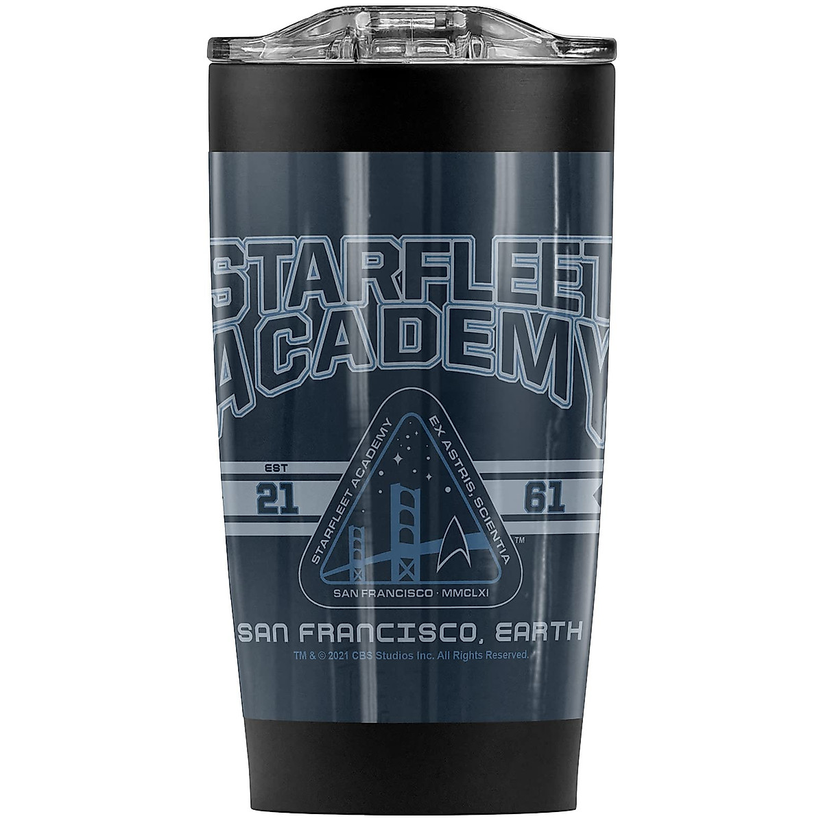 LOGOVISION Star Trek Starfleet Academy Earth Stainless Steel Tumbler 20 oz Coffee Travel Mug/Cup, Vacuum Insulated & Double Wall with Leakproof Sliding Lid | Great for Hot Drinks and Cold Beverages