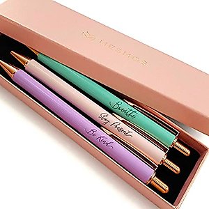 MESMOS Pastel Pens, Mindfulness Gifts, Inspirational Fancy Pens for Women, Wellness & Spiritual Gifts, Self Love Self Care Gifts, Journaling Pens, Cute Pen Set, Luxury Pretty Pens, Relaxing Gifts