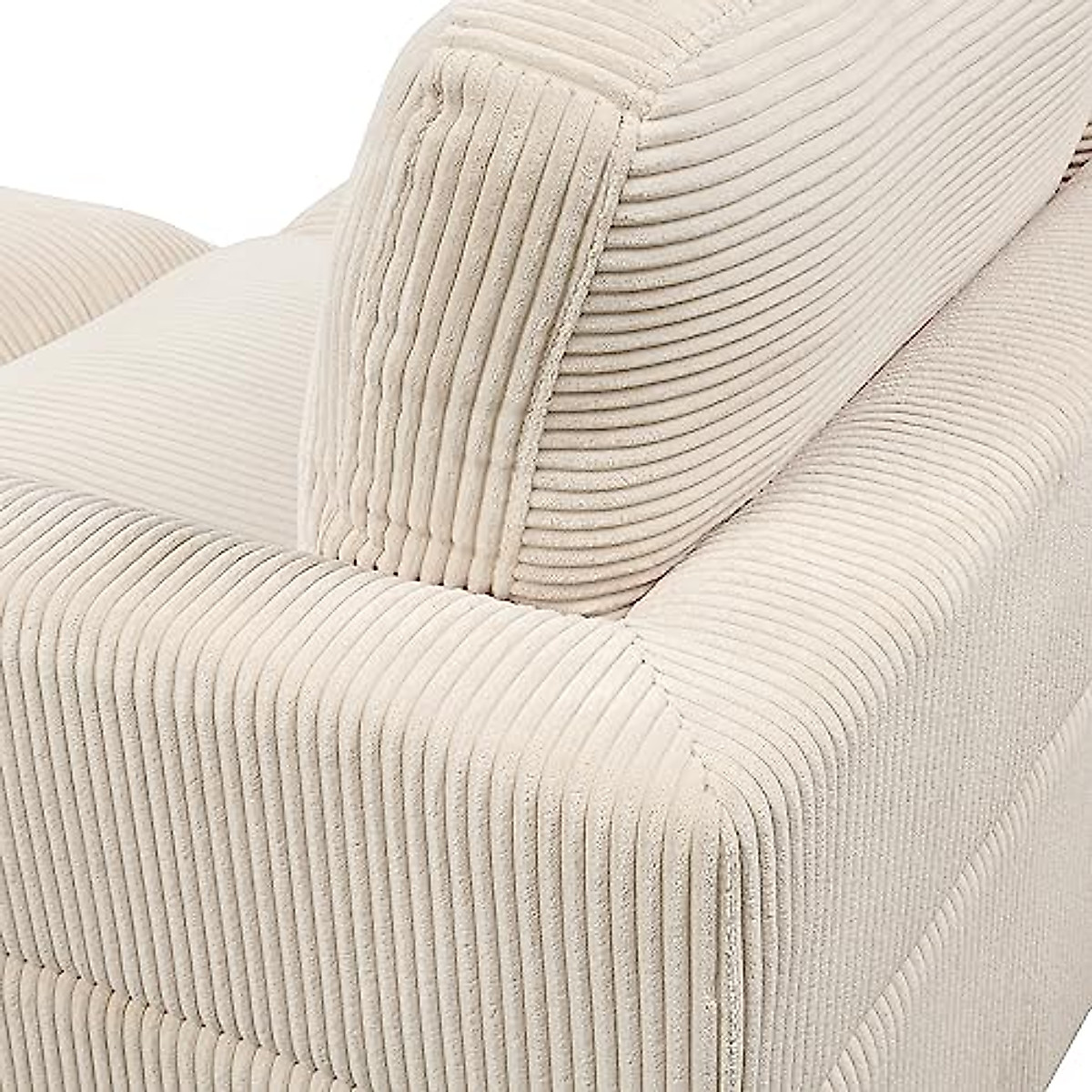 U-Shaped Oversized Corduroy Modular Sectional Sofa Couch with Movable Ottoman ,L/U 6 Seaters Free Combined Corner Sofa&Couch Convertible Spacious Sleeper Sofabed for Home Apartment Office Living Room