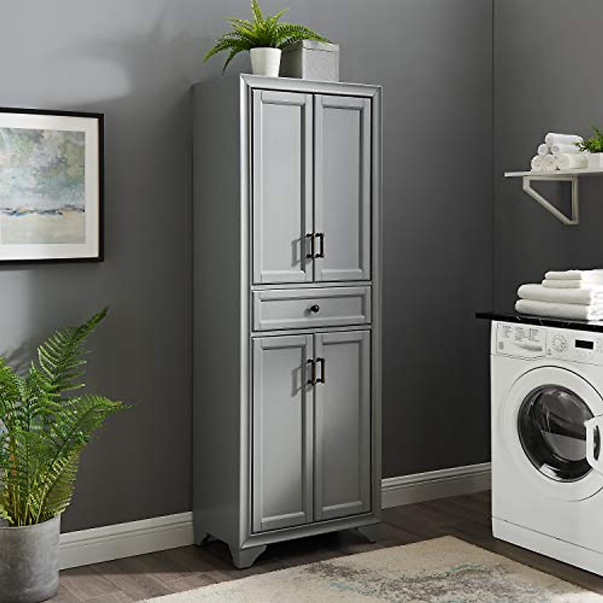 Crosley Furniture Tara Pantry, Distressed Gray