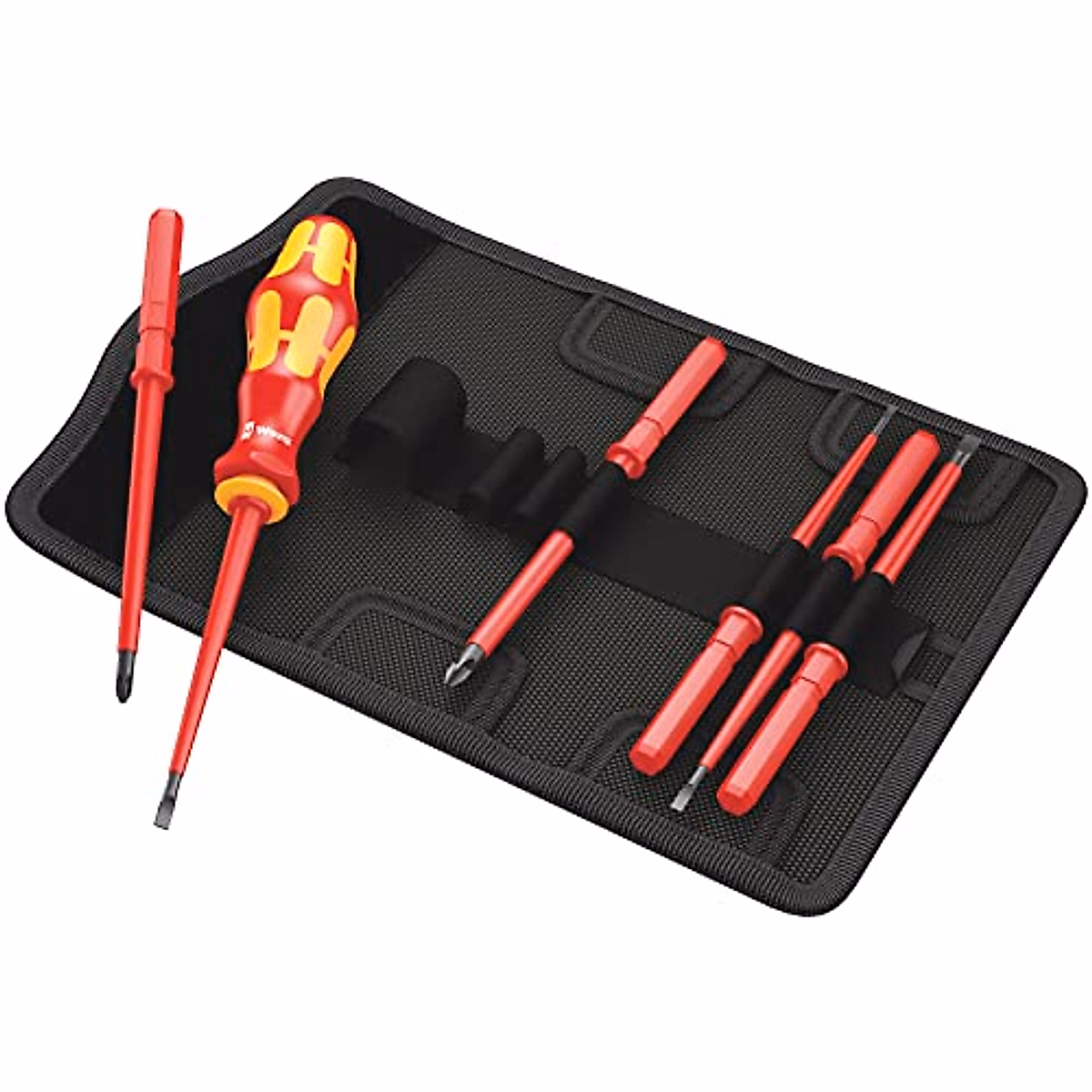 Wera - 5003470001 KK VDE 60i/7 Insulated Interchangeable Blade Pouch Set (SLOT/PH), 7 Piece