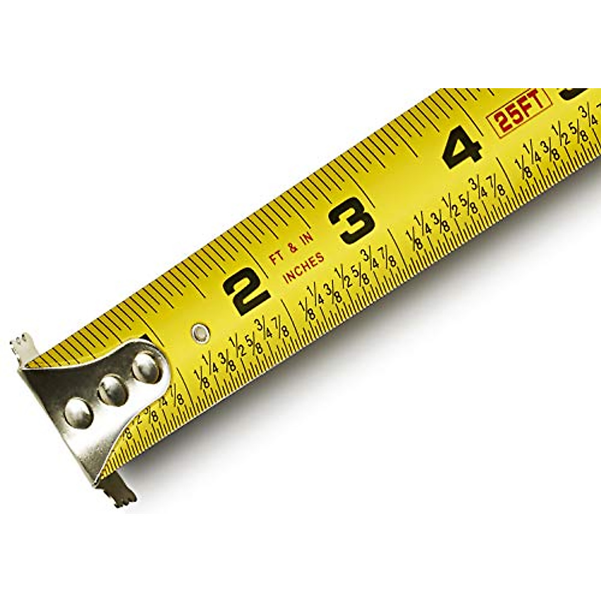 Benchmark - 3 Pack - 25 ft Tape Measures - Easy to Read Fractions to 1/8th inch - Magnetic Claw Tip - Thumb and Quick Lock - Autowind - Belt Clip