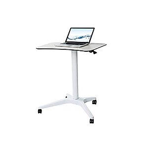 CARTMAY Pneumatic Adjustable Height Laptop Desk, Sit and Stand Mobile, Ergonomic Design, Excellent Computer Workstation for Classrooms, Offices, and Home! 25.5''x18 (White)
