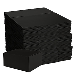 Whynonap WHYNONAP 8x6x4 inches Shipping Boxes set of 25, Packing Small Plastic Shipping Boxes for Packaging Small Business, Black Plastic Cardboard Boxes for Gifts, Mailing,, WNN25P-B864