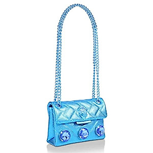 Kurt Geiger Crossbody Womens Blue Mini Kensington Crystal Drench Quilted Bag