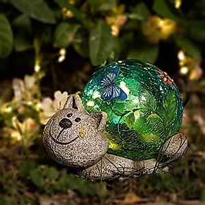 DREAM GARDEN Garden Statues - Solar Lights Garden Decorations Solar Sculptures Lawn Cat Ornaments for Outdoor Yard Patio Decor