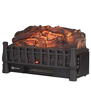 Regal Flame 20 Inch Electric Fireplace Log Realistic Ember Bed Insert with Heater in Oak