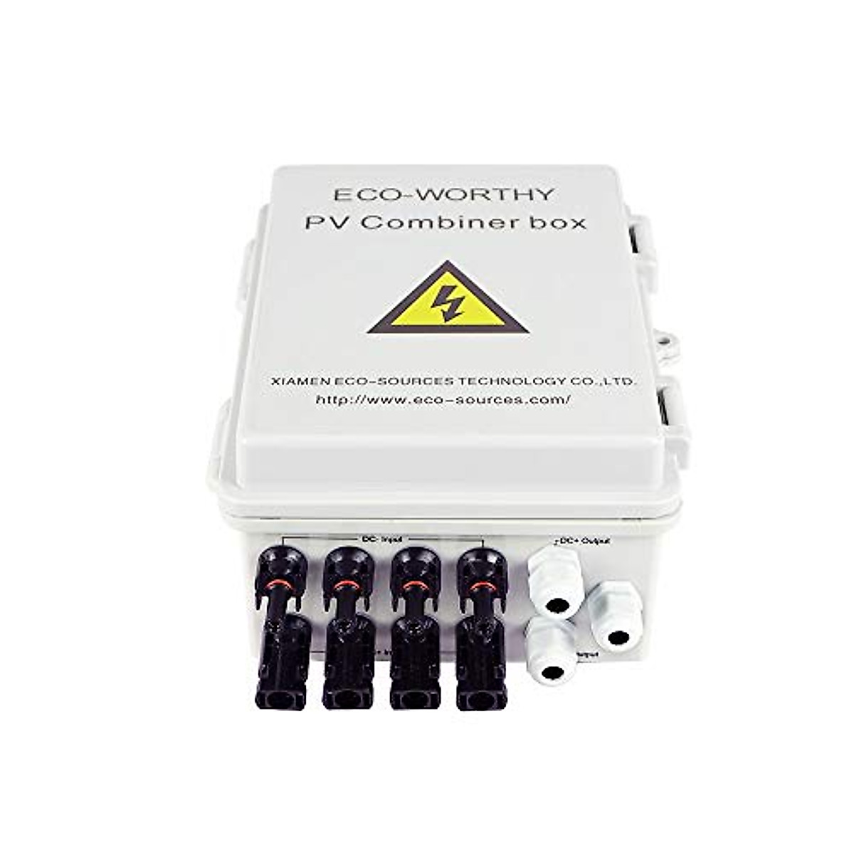 Gimax 4-String Solar PV Combiner Box W Circuit Breakers Surge Lightning Arrester Protection - (Ships From: United States)