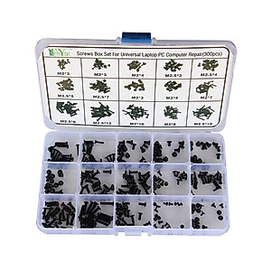 300Pcs Universal for Laptop Micro for Laptop Repair PC for Computer Steel Screws Set Repair Kit with Storage Box SCRW-093665