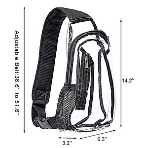 Edraco Clear Sling Bag, Stadium Approved Mini PVC Crossbody Shoulder Backpack, Transparent Casual Chest Daypack for Women & Men, Perfect for Hiking, Stadium or Concerts