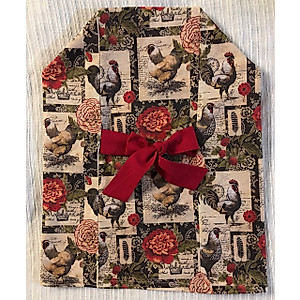 Blender Cover for Ninja-Reversible blender cover. Kitchen design: Rooster/Flowers/Ribbons to make your own adjustable bow.