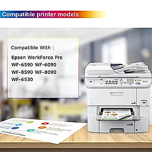 CHENPHON Remanufactured T748XL [High Capacity] Ink Cartridge Replacement for Epson 748XL 748 T748 T748XL to use with Epson Workforce Pro WF-6090 WF-6530 WF-6590 WF-8090 WF-8590 Printers (Color Set)