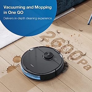 ECOVACS Deebot N8 Pro+ Robot Vacuum and Mop Cleaner, Self Emptying Robot Vacuum, 2600Pa Suction, Laser Based LiDAR Navigation, Carpet Detection, Multi Floor Mapping, Personalized Cleaning