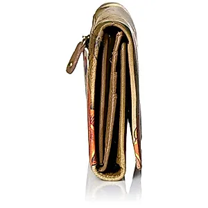 Anna by Anuschka womens Leather 1860 Wallet, trifold, Floral Paradise Tan, 4 x 7.5 US