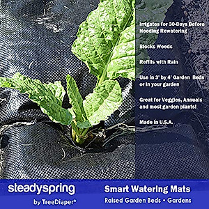 Smart Watering Mat for Raised Garden Beds 30-Day Irrigation Refills with Rain for Gardens, Tomato Plants, Flowers (2-Pack)